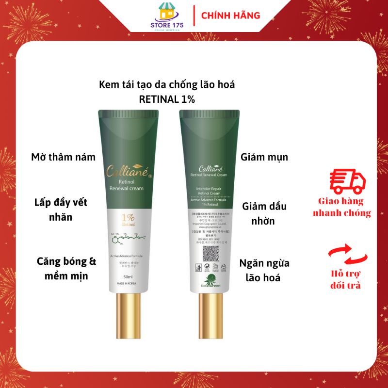 Kem tái tạo da chống lão hoá Retinol 1% Calliané [ hàng sẵn giao ngay ...
