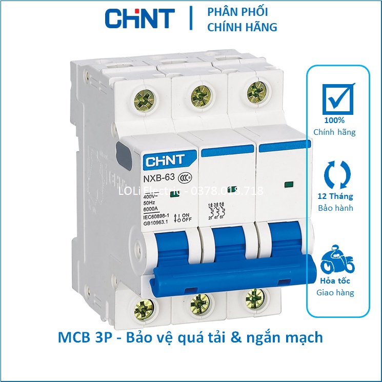 MCB 3P 3 PHA CỰC CB TÉP ÁT TÔ MÁT ÁP TÔ MÁT APTOMAT 6A 10A 16A 20A 25A ...