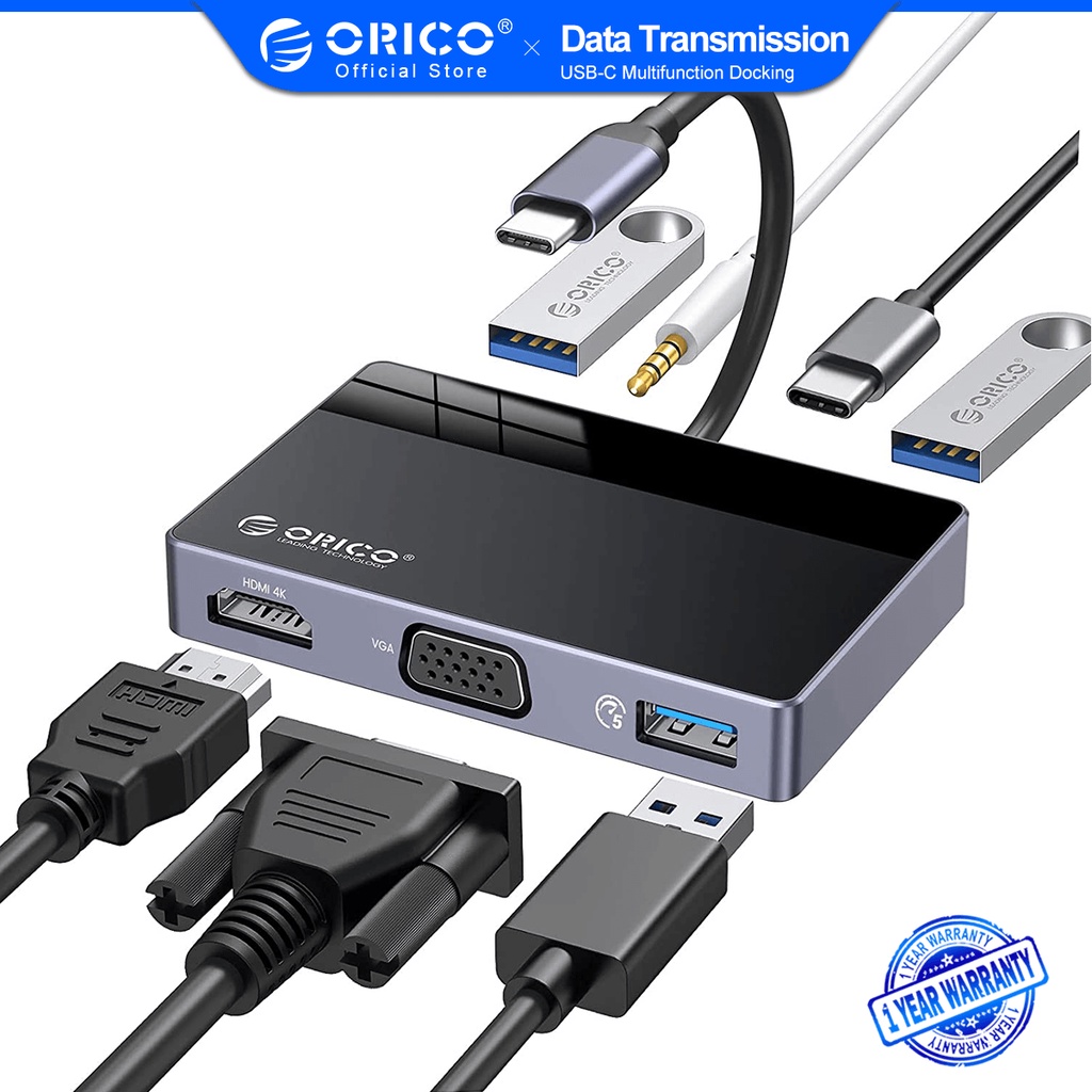 Bộ chuyển đổi đa cổng USB C 7 trong 1 ORICO Hub USB C với 4K HDMI / VGA ...