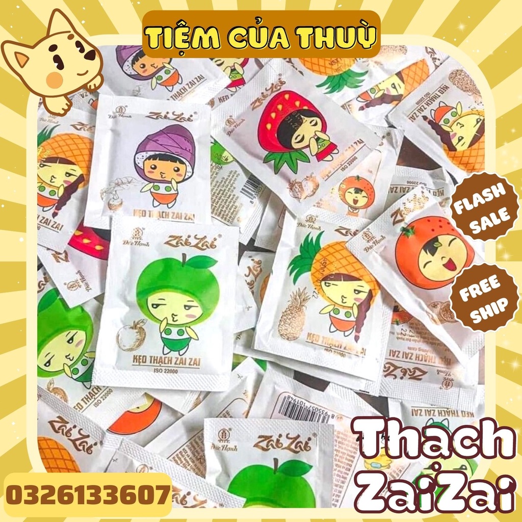 500G Kẹo Thạch Zai Zai Hương Vị Trái Cây, Thạch Rau Câu 6 hương vị giải ...