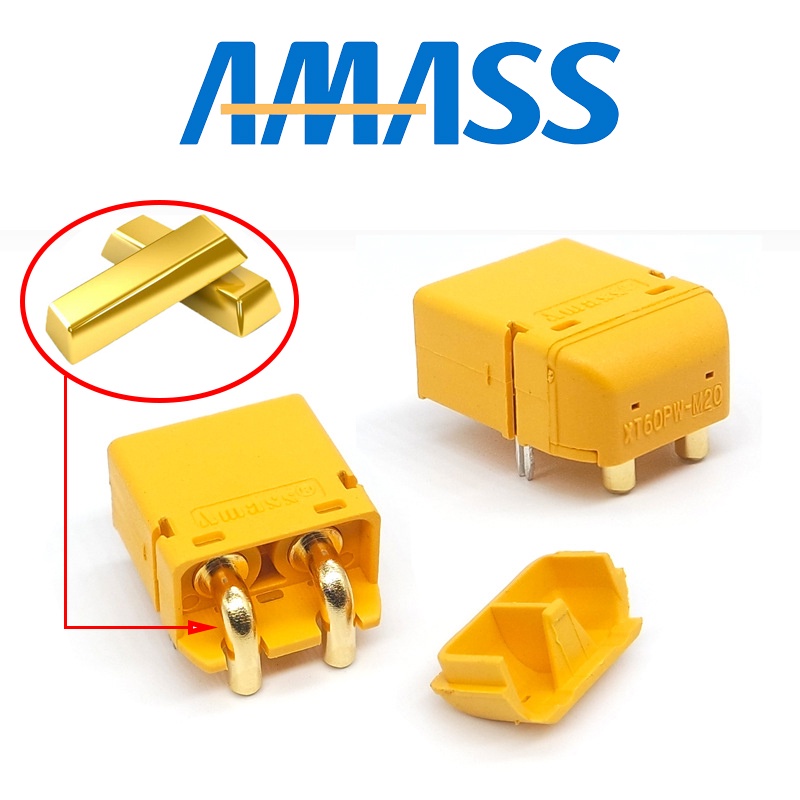 [HCM] - Jack cắm XT60PW chữ L chất lượng cao Amass có nắp chụp bảo vệ kết nối Pin Lipo | PDB ...