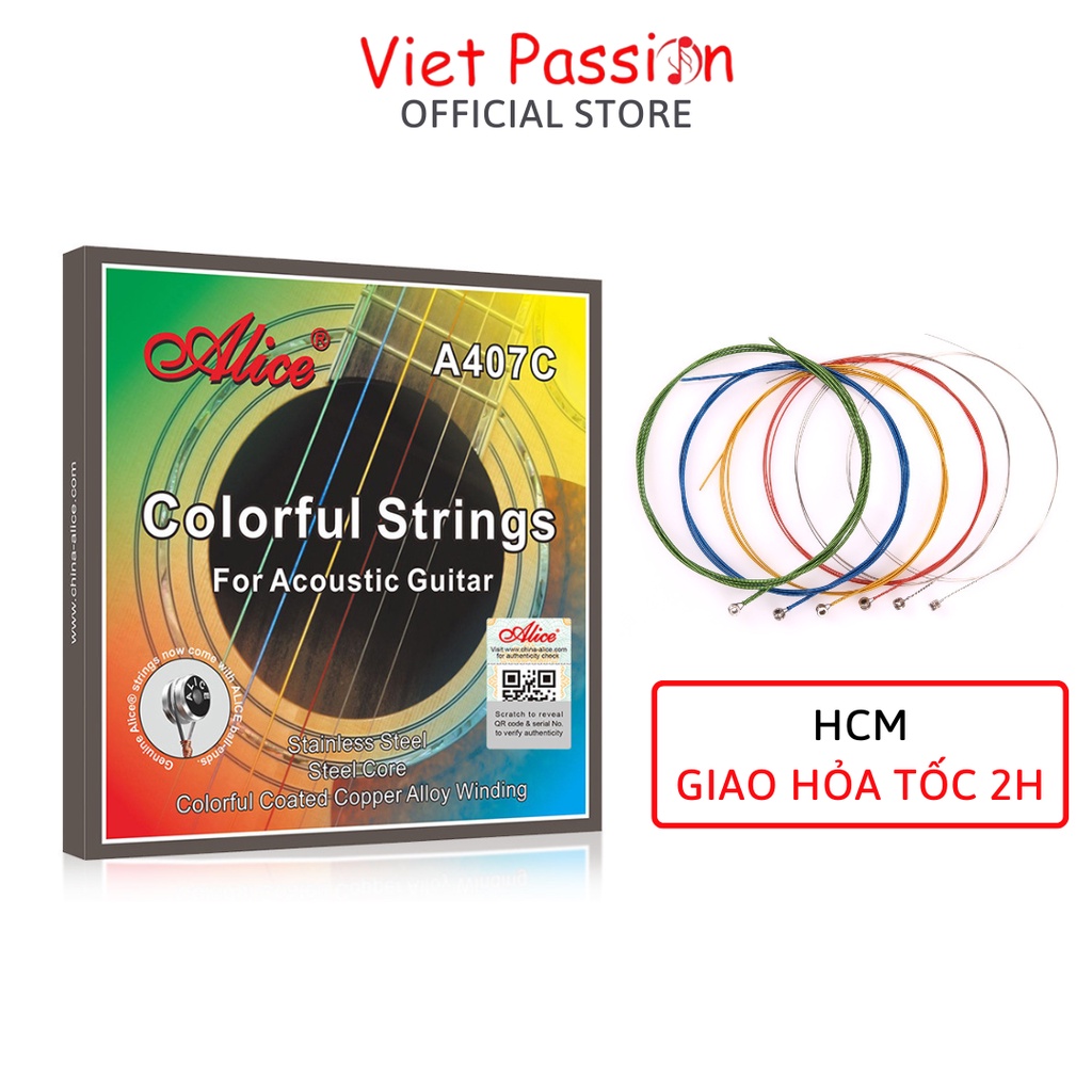 Dây đàn guitar acoustic Alice A407C chính hãng dây sắt nhiều màu sắc ...