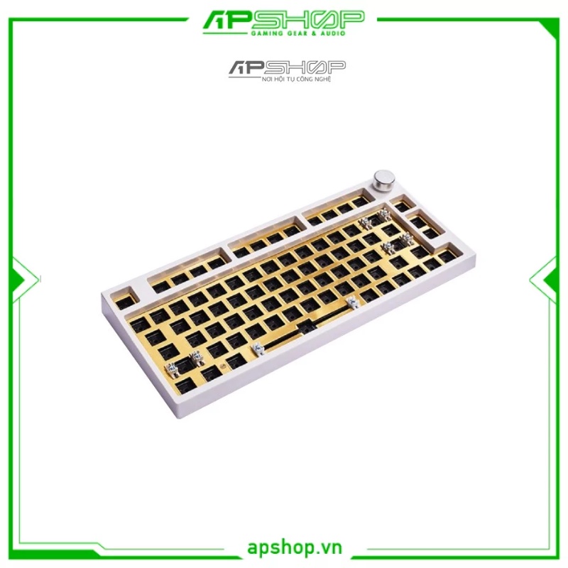 Kit Bàn phím Keydous NJ80 AP White Case Brass Plate 3 Mode Bluetooth ...