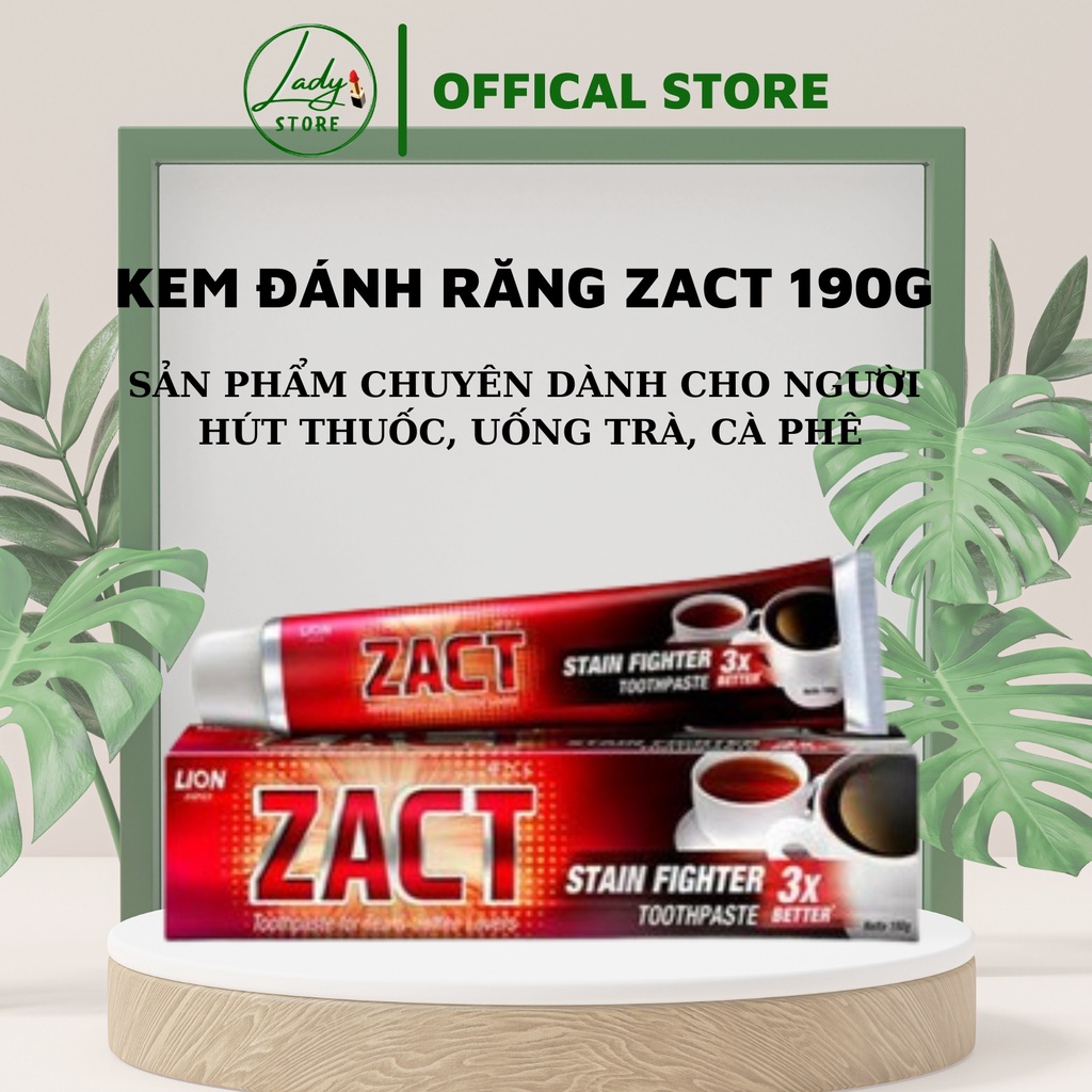 KEM ĐÁNH răng ZACT. 190g (tẩ.y trắng. răng an toàn cho người uống trà, cafe), nhập khẩu chính ...