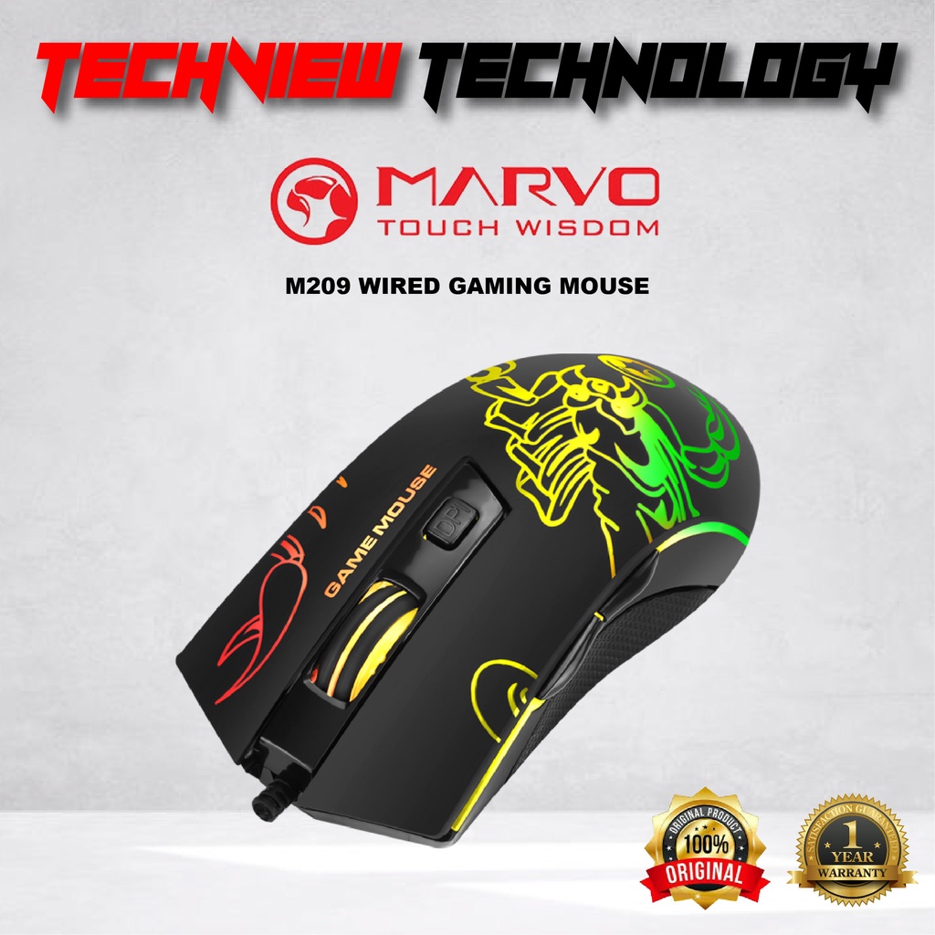 🔥SIÊU RẺ🔥 Chuột Marvo M209 Led RGB- Tự thay đổi màu- Chính hãng 100%-Full Box | Shopee Việt Nam
