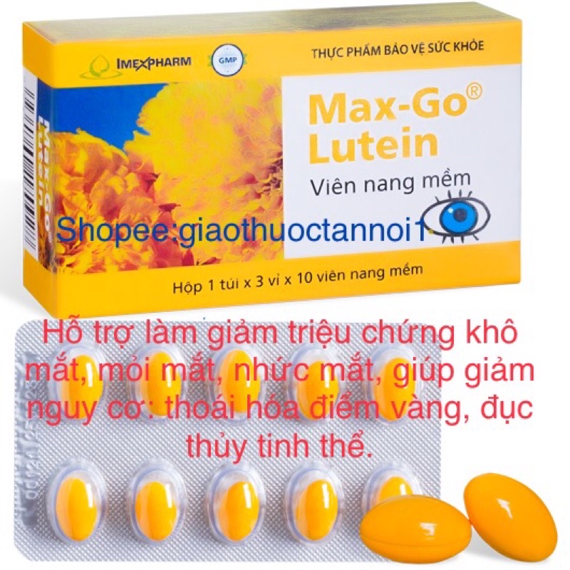 viên uống bổ mắt maxgo lutein imexpharm (người mỏi mắt, khô mắt, nhìn ...