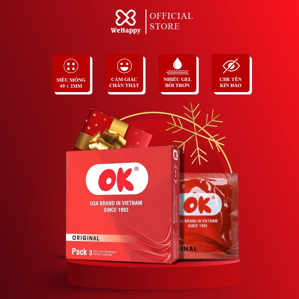Bao Cao Su OK (BCS OK) - Siêu Mỏng, Nhiều Gel Bôi Trơn Kéo Dài Thời ...