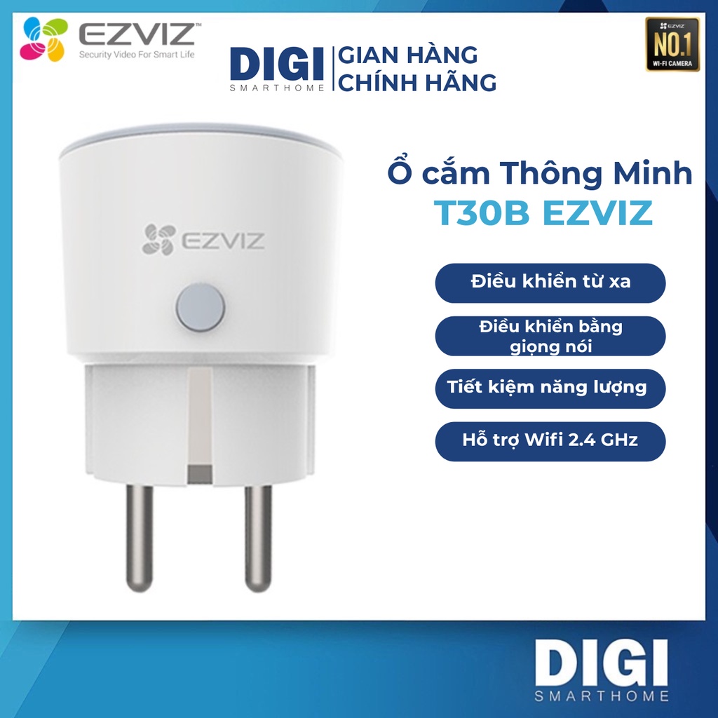 Ổ Cắm Thông Minh WIFI EZVIZ CS-T30-10B-EU - T30B EZVIZ - Kết Nối Wifi ...