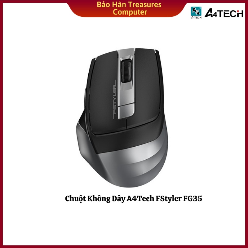 Chuột Không Dây A4Tech FStyler FG35 Optical Wireless 2.4GHz 2000 DPI (Xám Đen) - Hàng Chính Hãng ...