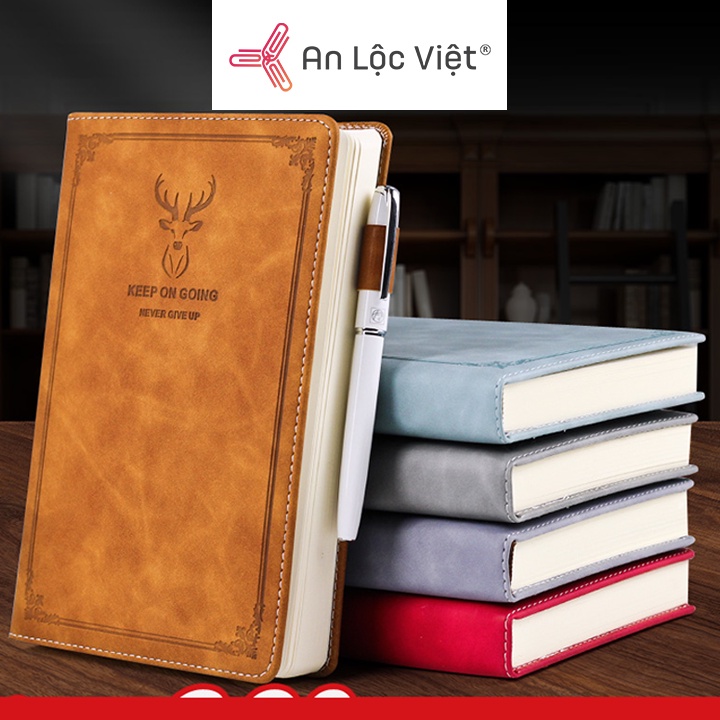 [HÀNG SIÊU PHẨM] Sổ Bìa Da A5 360 trang (luôn bìa) giấy màu kem dày ...