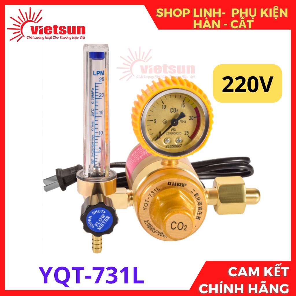 Đồng hồ khí CO2 YQT-731L loại tốt chống va đập,36V 220V | Shopee Việt Nam