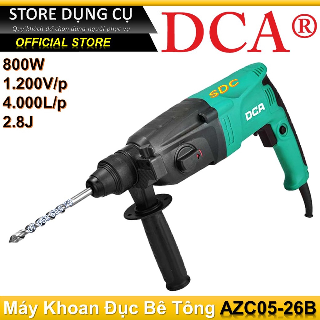 800W Máy khoan đục 26mm DCA AZC05-26B | Khoan bê tông 3 chức năng Z1C ...