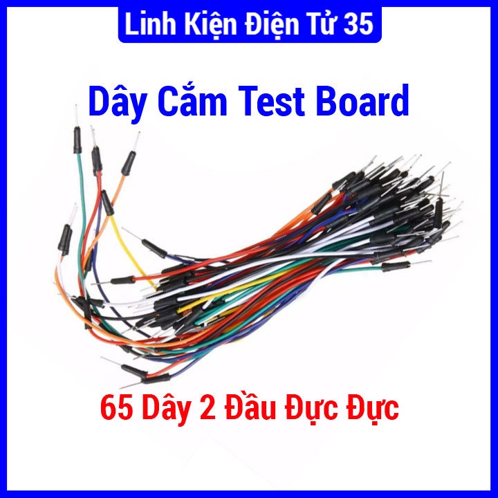 65 dây cắm Đực Đực, dây cắm test board, Arduino, mạch test, với các màu ...