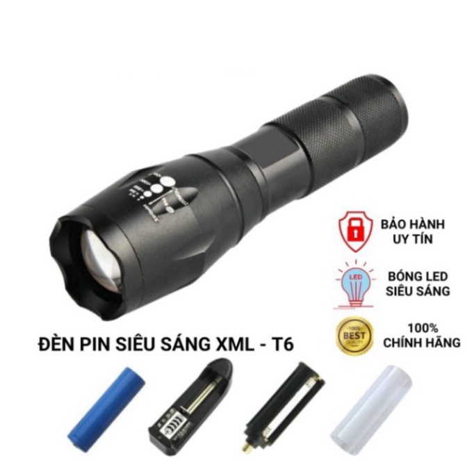 Đèn Pin Siêu Sáng XML T6 Chiếu Xa Chống Nước Tuyệt Đối - Bảo Hành Uy Tín (Loại Tốt,Full box ...