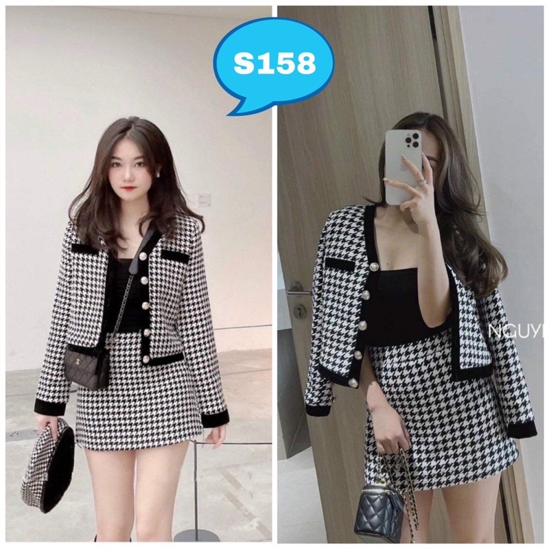 (SHOP BIGSIZE NỮ 50KG ĐẾN 90KG ) set 3 món: Áo caro tay dài, chân váy ...