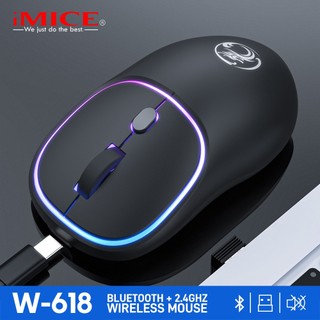 Imice Chuột Không Dây Tắt Tiếng Hai Chế Độ Bluetooth Có Thể Sạc Lại Phát Sáng 7 Màu Mới Giao ...