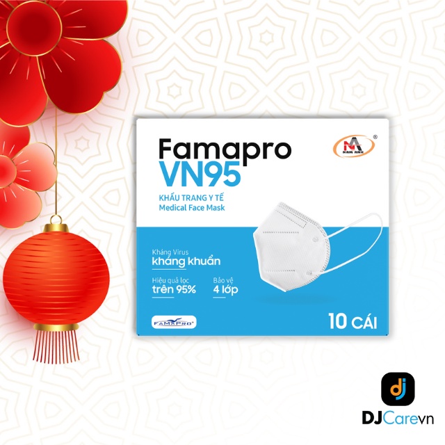 [VN95] Khẩu trang y tế 4 lớp Famapro VN95 chuẩn N95 (10 cái/ hộp) | Shopee Việt Nam