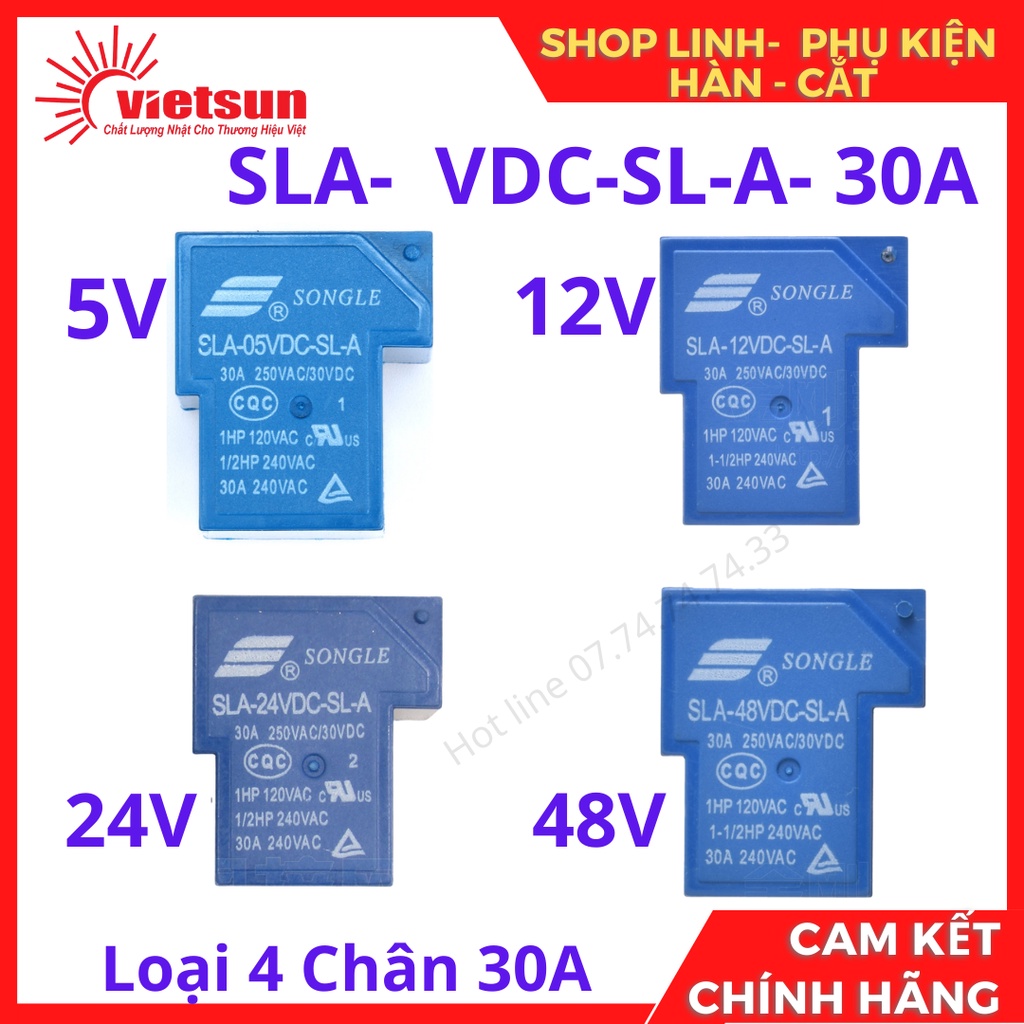 Relay SLA-24VDC-SL-A 24V 30A 4 chân 5v 12v 24v 48v ( Relay chữ T ...