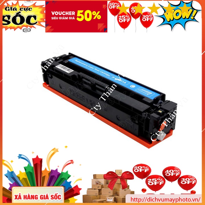 Hộp mực hàng thay thế CF511A Cyan dùng cho máy in HP Color LaserJet Pro ...