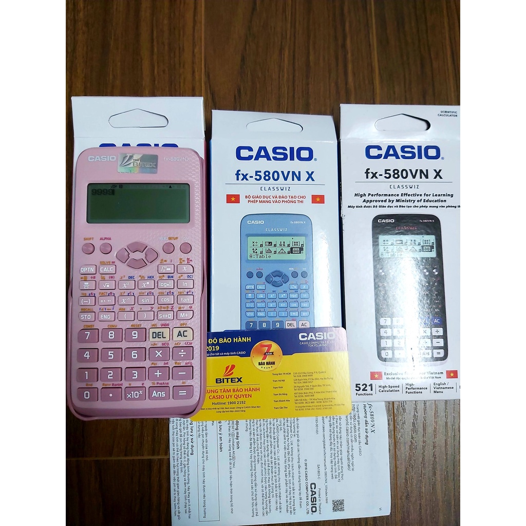 Máy tính cầm tay Casio FX 580VNX, máy tính học sinh hàng Thái lan bản ...