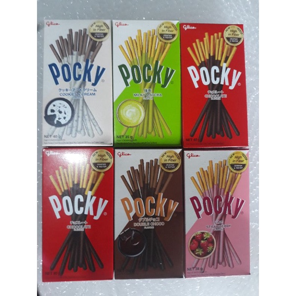 Bánh que pocky 40g nhập khẩu Thái Lan trà xanh/ sô/double/dâu/phomai/cream | Shopee Việt Nam