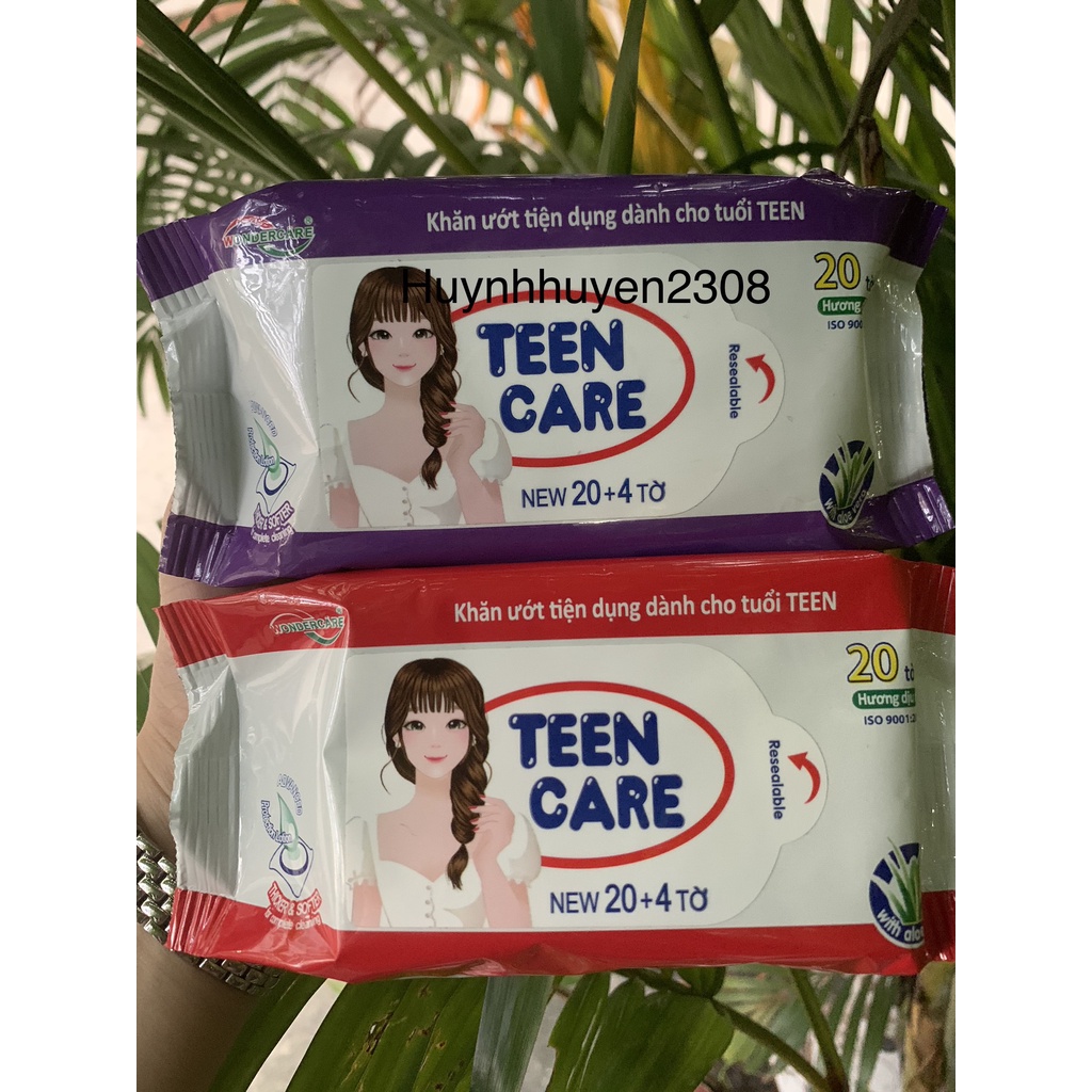 [2 màu] Khăn ướt tiện dụng TEEN CARE_20 tờ-45gr. | Shopee Việt Nam