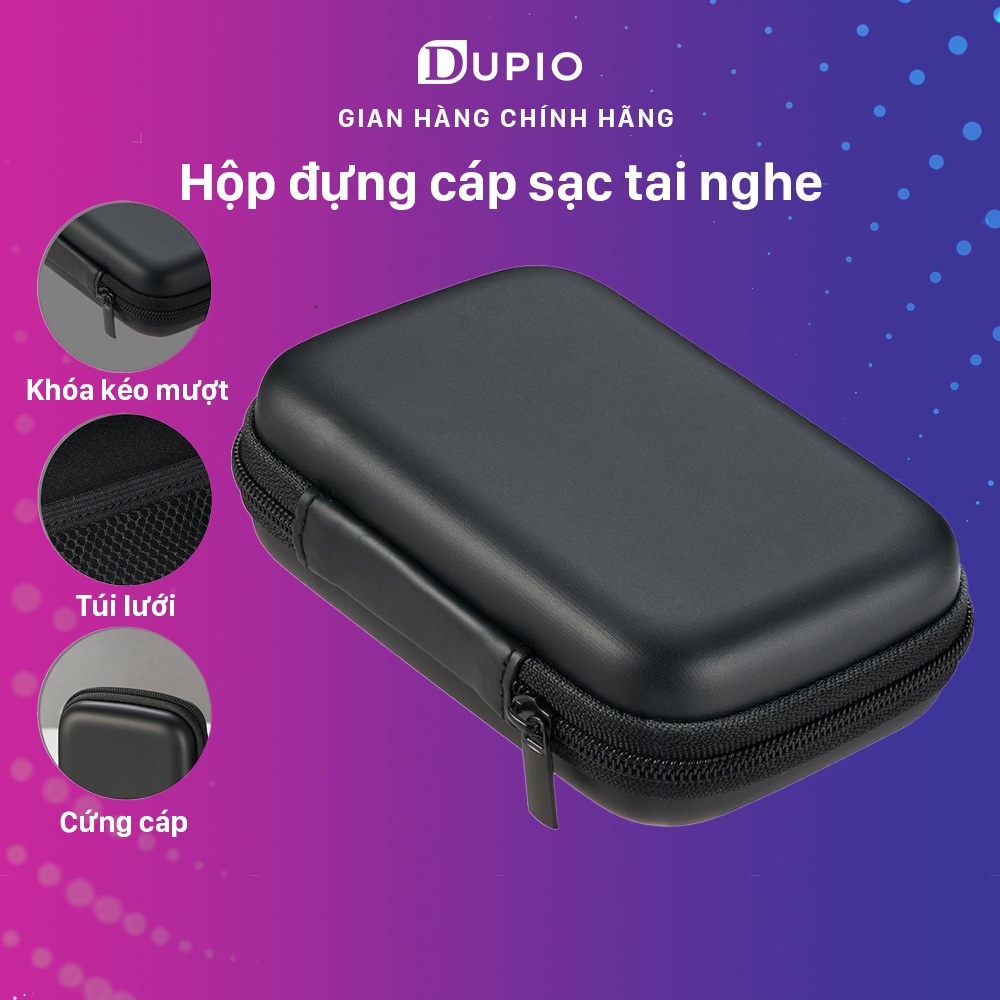 Hộp đựng cáp sạc tai nghe DUPIO HD03 ngăn chứa rộng rãi đa năng thuận ...