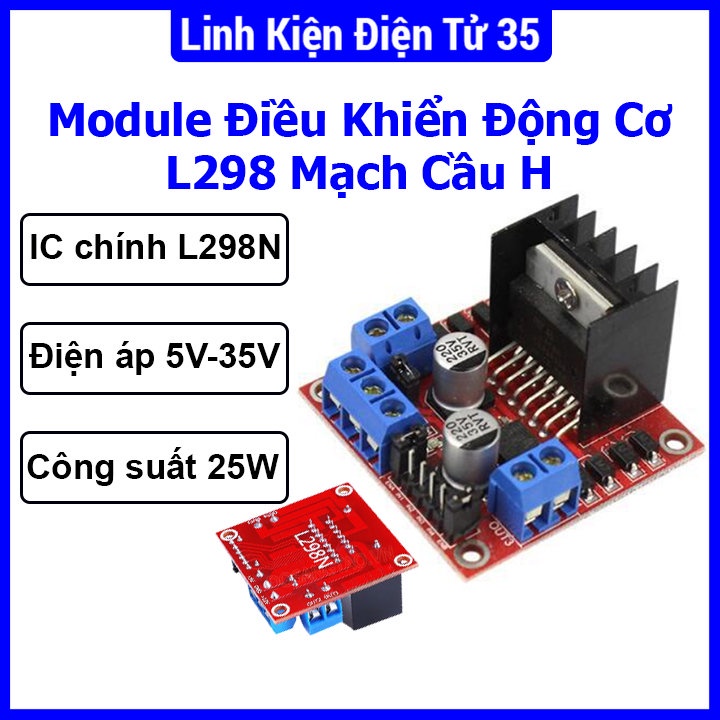Linh kiện Module L298 mạch cầu H điều khiển động cơ DC chất lượng uy ...