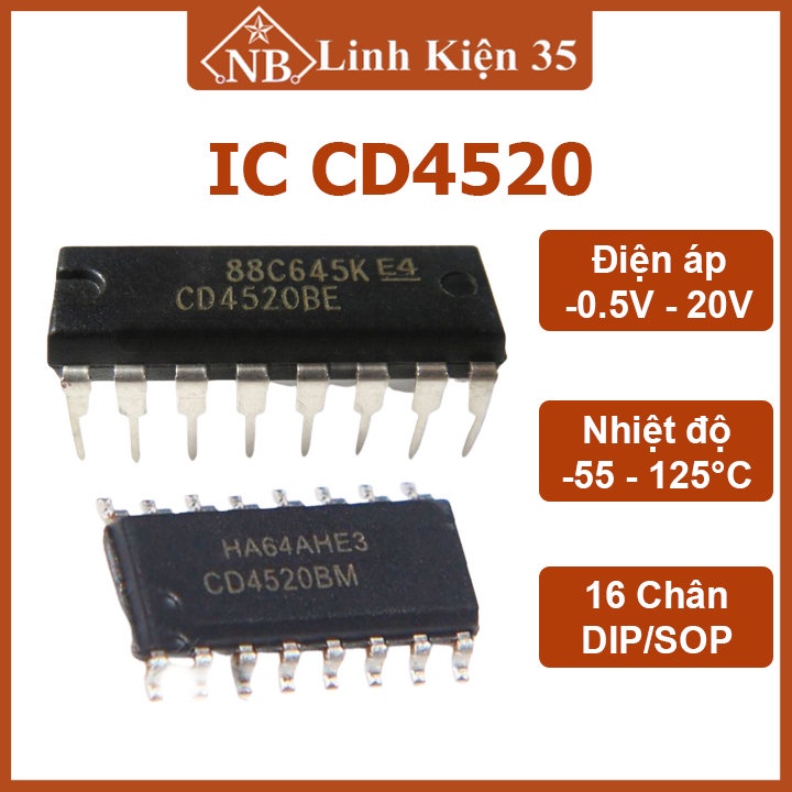 IC chức năng CD4520 chân cắm, chân dán 16P | Shopee Việt Nam