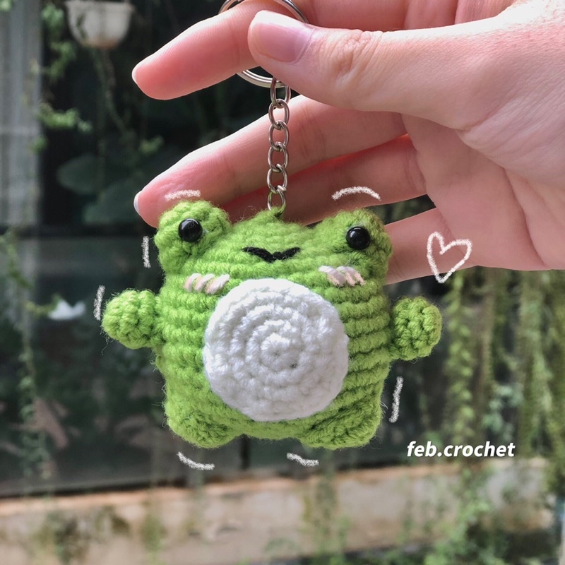 [Ảnh thật] Móc khoá ếch handmade bằng len dùng làm quà tặng/trang trí ...