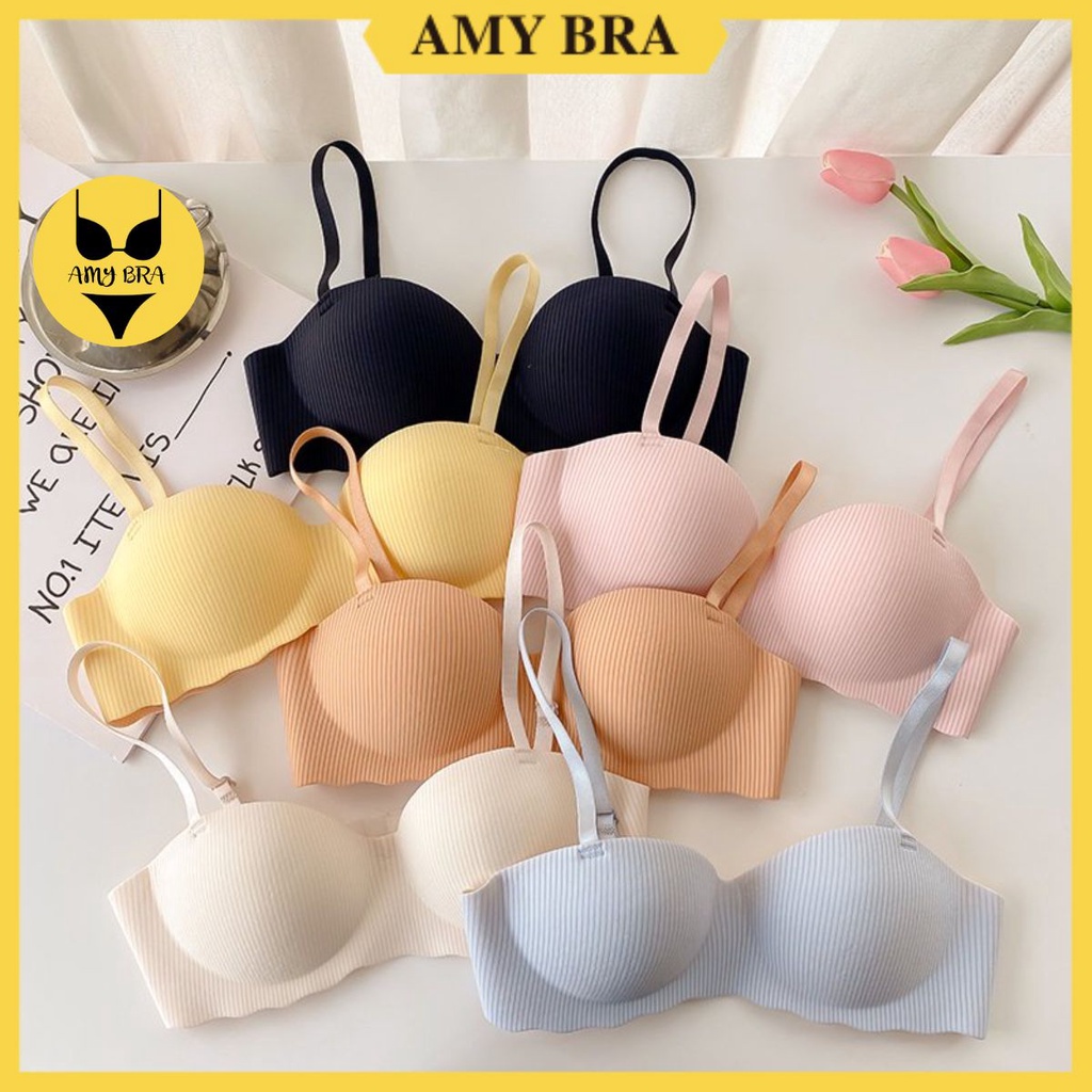 Áo Ngực Su Kẻ Sọc Cup Ngang Đệm Bàn Tay, Áo Lót Nữ Không Gọng Nâng Ngực ...