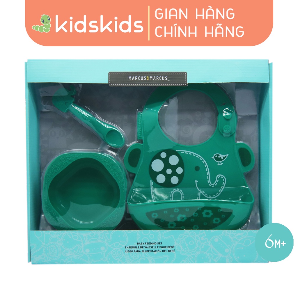 Bộ Đồ Dùng Ăn Dặm Silicon Baby Marcus & Marcus, Cho Bé Từ 6 Tháng ...