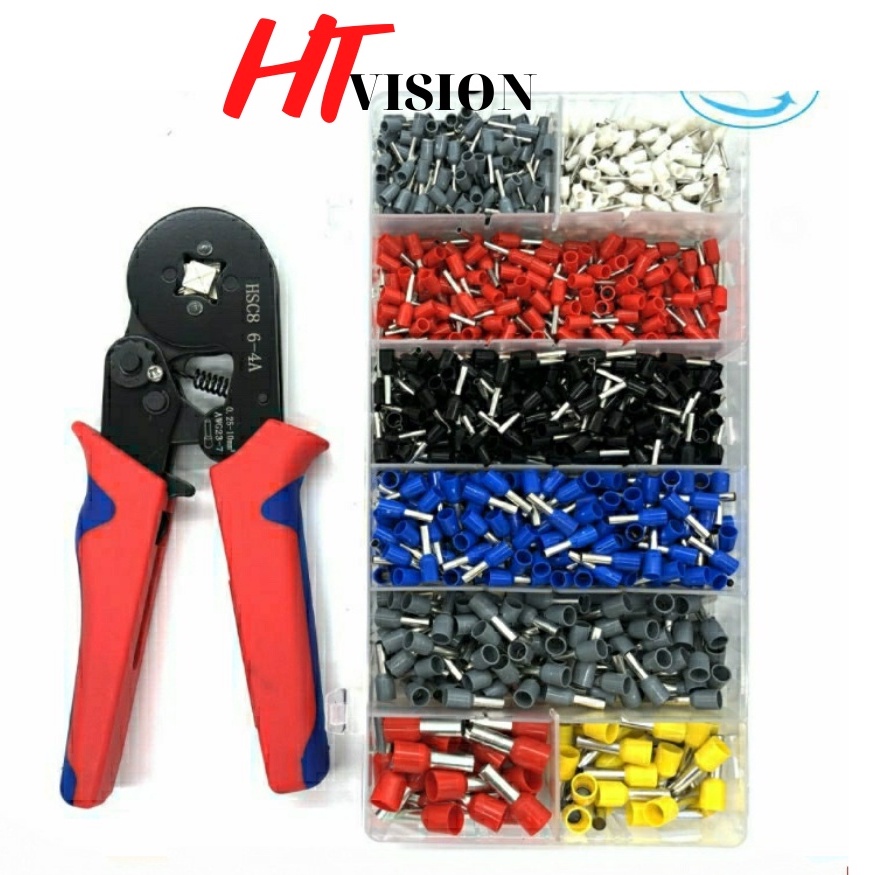 Kìm bấm cos vuông HSC8 6-4A tự điều chỉnh kèm 1200 đầu cos đủ loại cos ...