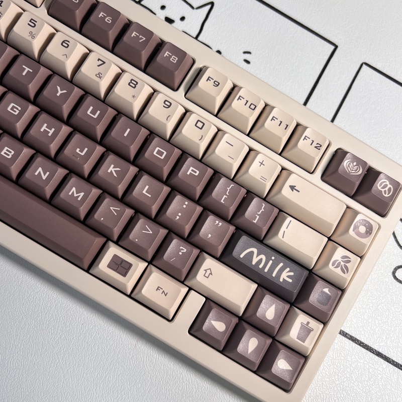 142 Phím Meteorite Latte Cà Phê Keycaps KCA Profile PBT Nhuộm Thăng Hoa ...