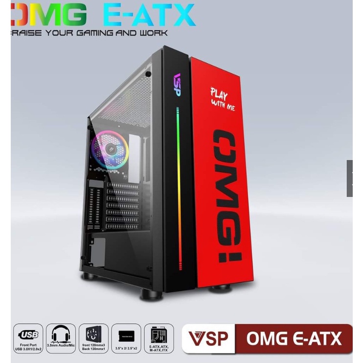 CASE VSP LED GAMING OMG-E ATX LẮP ĐƯỢC 2 CPU | Shopee Việt Nam