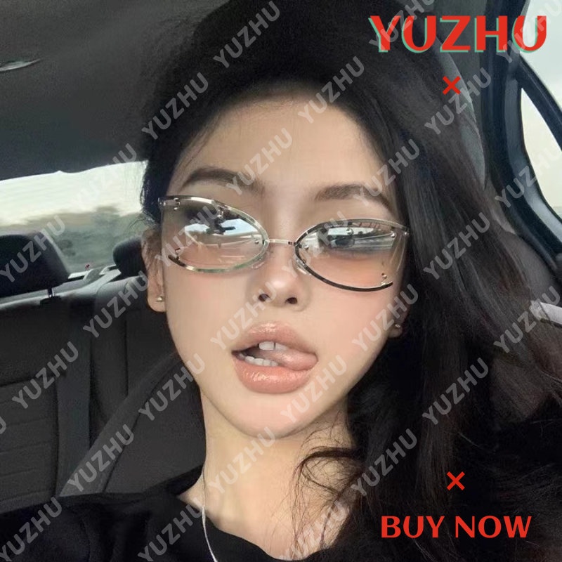 (YUZHU) Kính Mát Mắt Mèo Kim Loại Rỗng Kiểu Công Nghệ Futuristic Thời ...