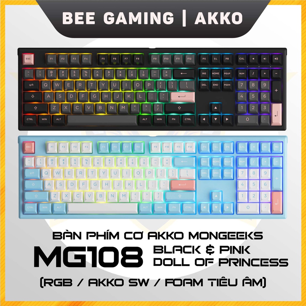 Bàn phím cơ AKKO MonsGeek MG108 (RGB / AKKO sw v3) - Hàng chính hãng ...