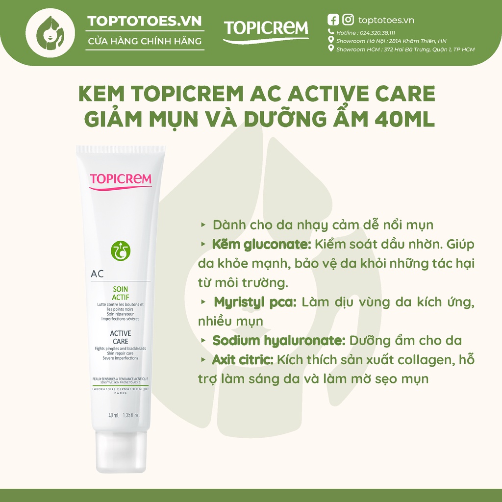 Kem Topicrem AC Active Care giảm mụn và dưỡng ẩm 40ml | Shopee Việt Nam