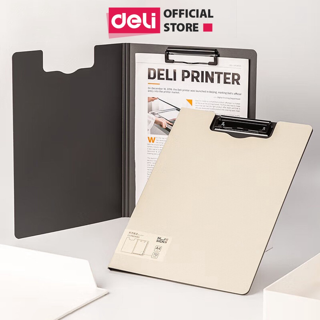 Bìa trình ký Deli A4 đôi cao cấp Deli File kẹp giấy học sinh lưu trữ tài liệu văn phòng sang ...