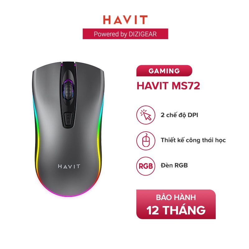 Chuột Có Dây HAVIT MS72 Độ Nhạy Lên Đến 1200 DPI , Có Đèn RGB - Chính ...