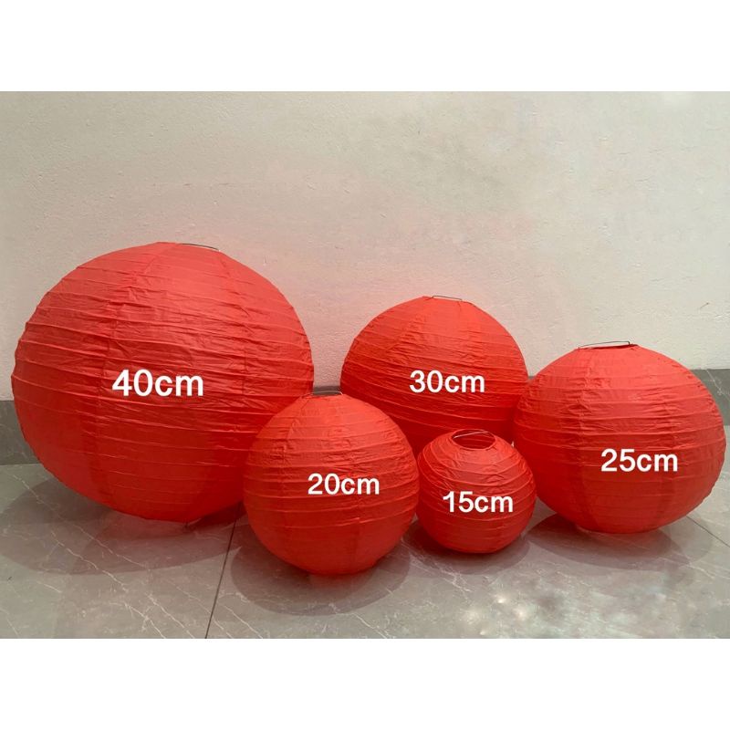 Đèn lồng đỏ giấy lụa trang trí Tết size 25cm, 20cm, 15cm | Shopee Việt Nam