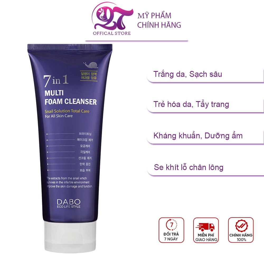 Sữa rửa mặt cao cấp 7 tác dụng DABO Multi Foam Cleanser 180ml | Shopee ...
