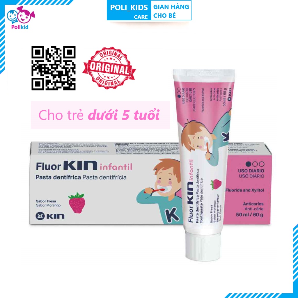 Polikid | Kem Đánh Răng Trẻ Em Fluor KIN CHILDREN ® 60g - Ngừa Sâu Răng ...