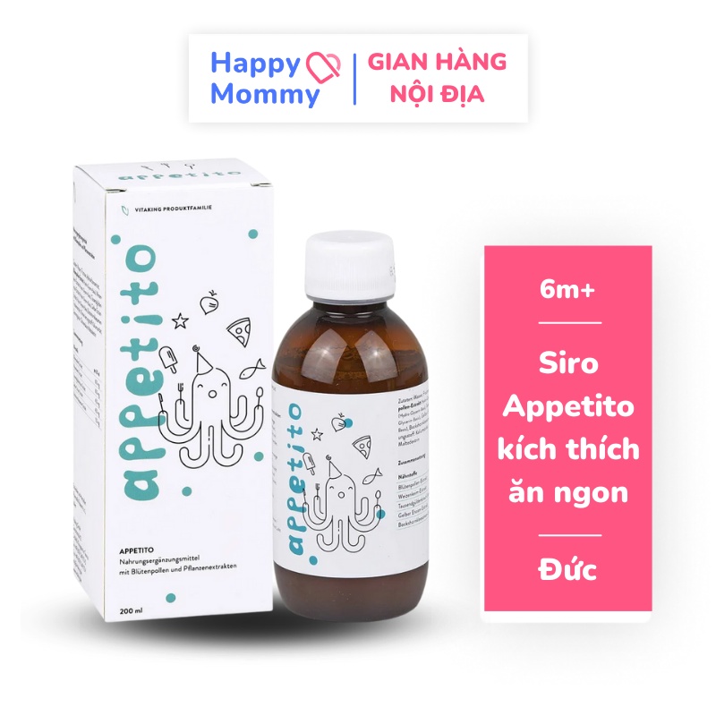 Siro Appetito Đức kích thích ăn ngon, hỗ trợ tiêu hóa, 200ml (6m ...