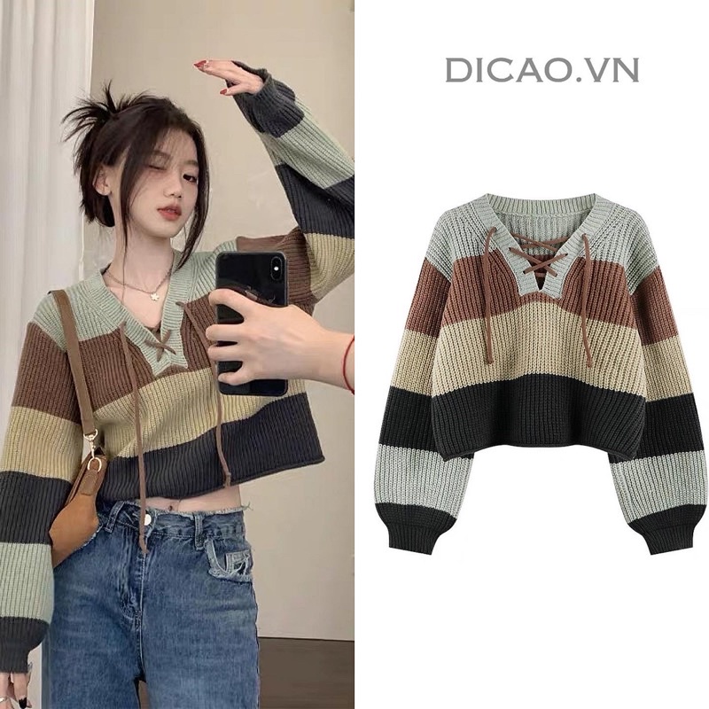 ÁO CROPTOP LEN ĐAN DÂY [ Hàng Có Sẵn Ship Liền] | Shopee Việt Nam