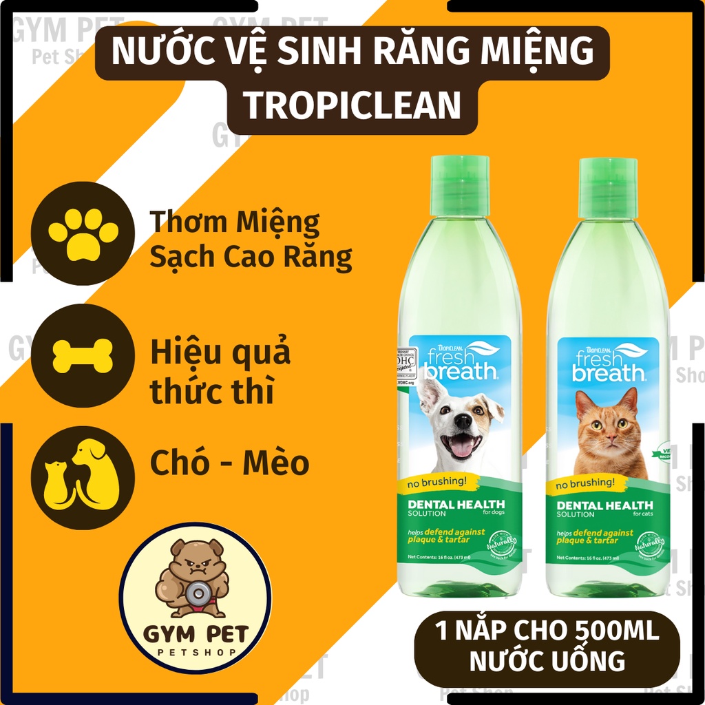 Nước uống - dung dịch vệ sinh răng miệng chó mèo Tropiclean - xịt thơm ...