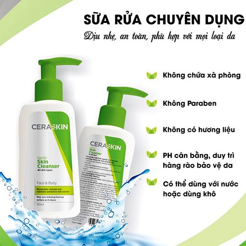 Ceraskin Gentle Skin Cleanser 150ml– Sữa rửa mặt và tắm dịu nhẹ dành ...