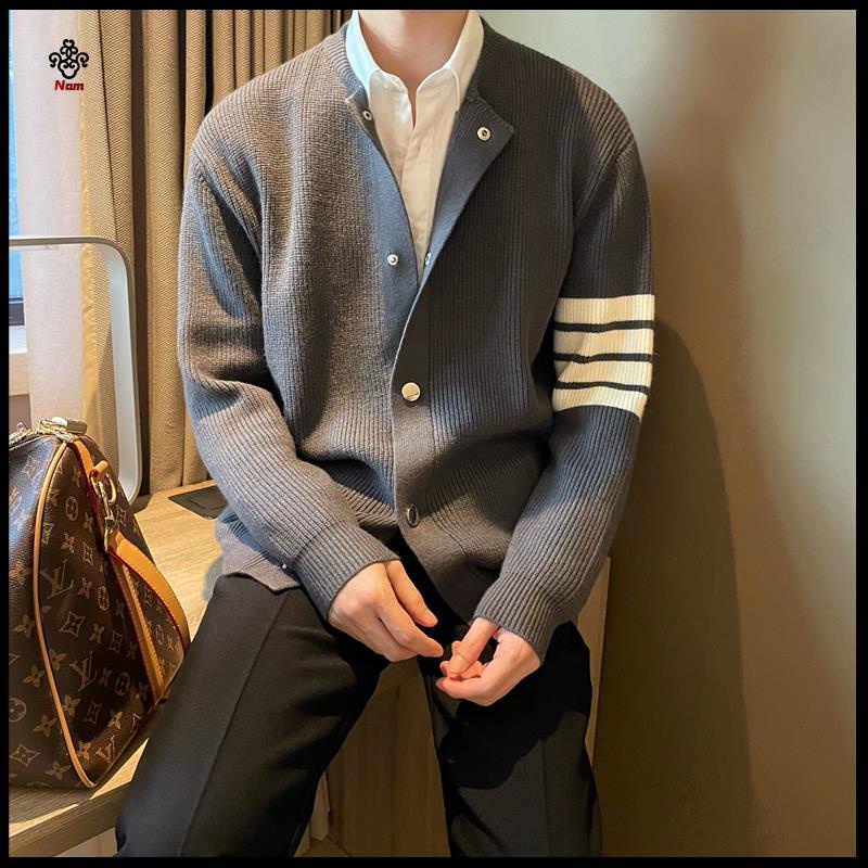 Chất lượng cao Ch t l ng Áo Khoác cardigan nam Tay Dài Dáng Rộng Cổ ...