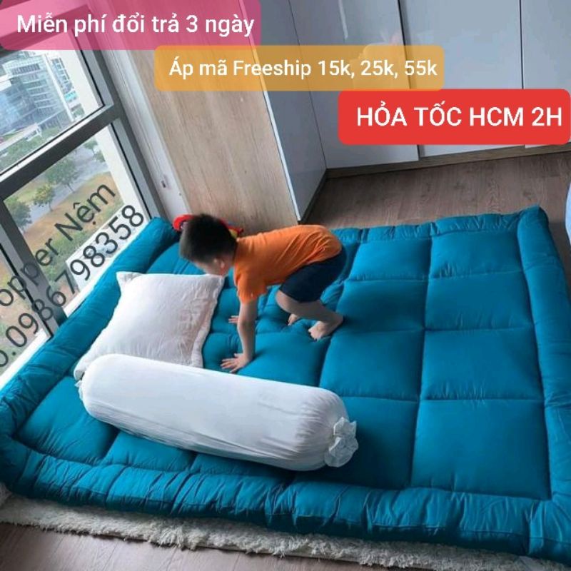 Nệm TOPPER dày 6~7cm, Nệm Cuộn Đa Năng Trải Sàn, Trải Nệm ngủ gấp gọn ...