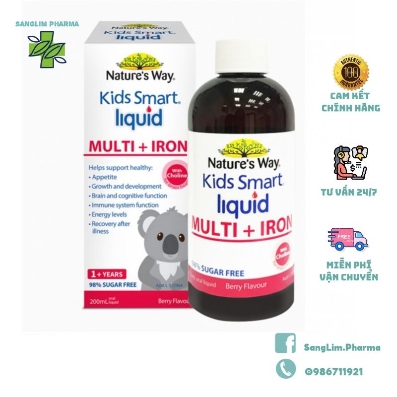 NATURE'S WAY KIDS SMART LIQUID MULTI IRON - BỔ SUNG SẮT VÀ CÁC VI CHẤT ...